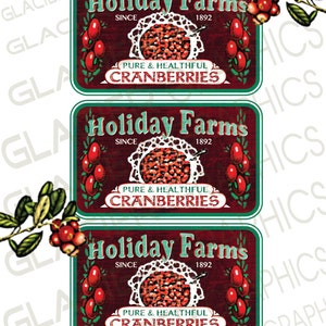 Cranberries Label Primitive Digital Download Vintage Cranberries Sign ...
