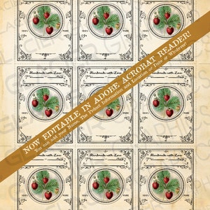 Strawberry Label Strawberries Canning Label Download Strawberry Tags ...