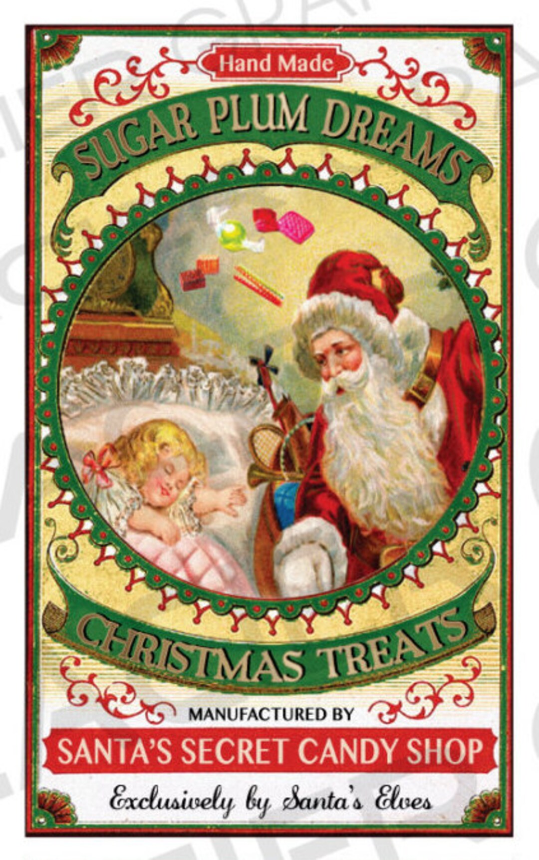 Christmas Candy Label Vintage Instant Download Sugar Plum Dreams ...