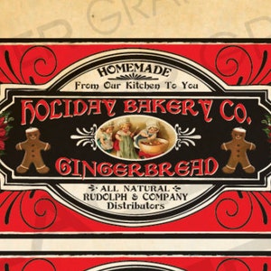 Gingerbread Christmas Label Christmas Printable Digital Download DIY ...