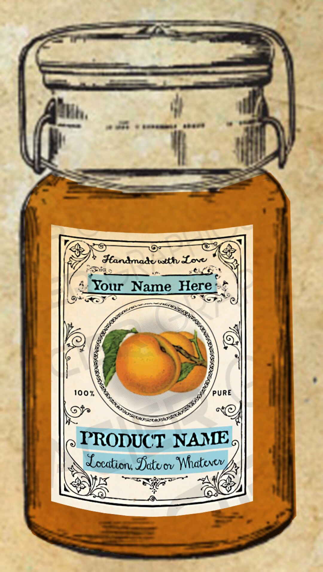 DIY Apricots Label Canning Labels Download Apricot Canning Tags ...