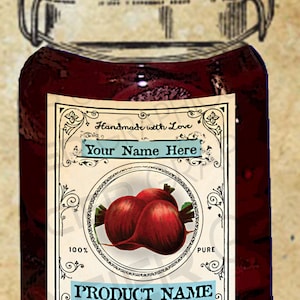 DIY Beets Label Candied Beets Label Pickled Beets EDITABLE Digital ...