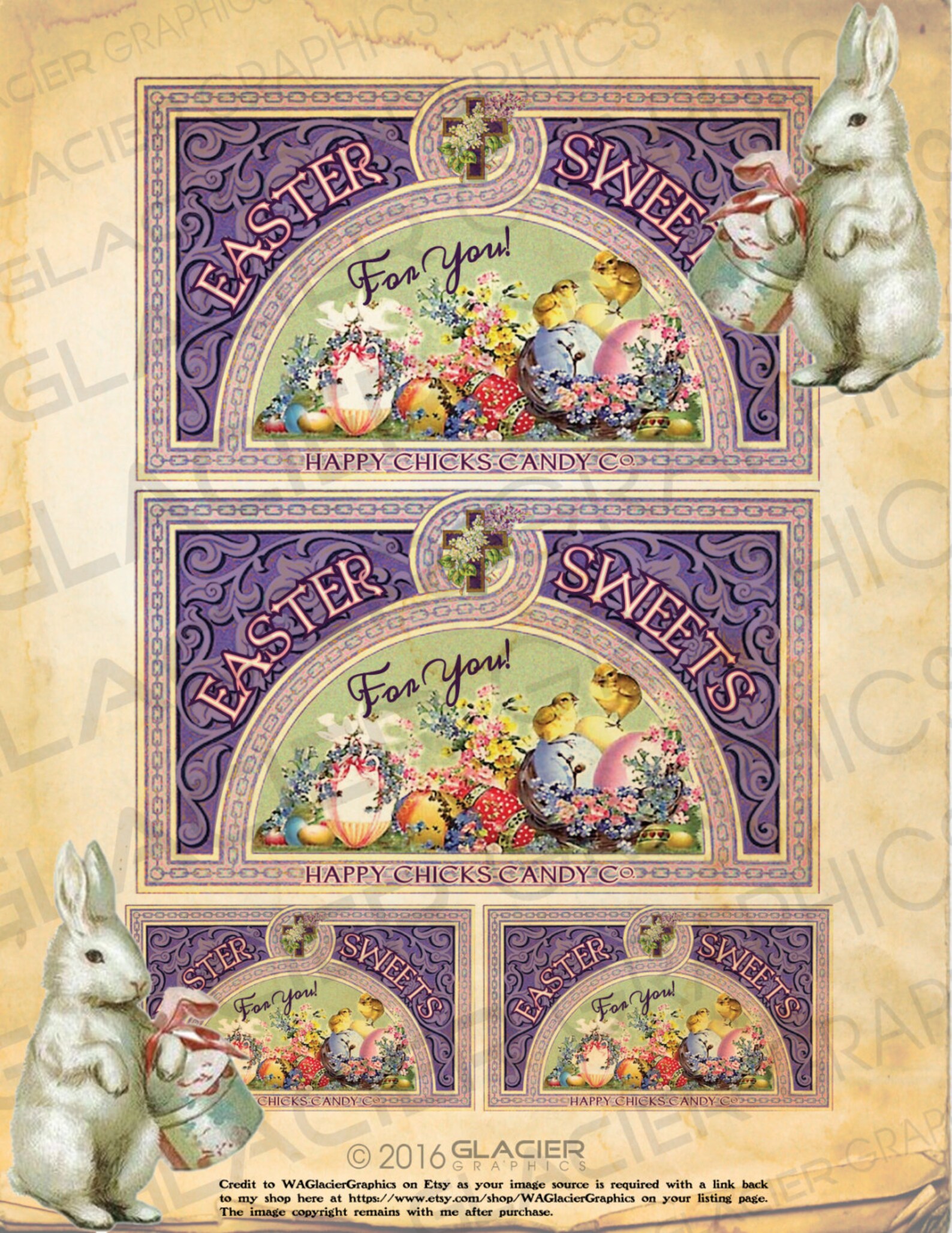 Printable Vintage Easter Candy Label Digital Download | Etsy
