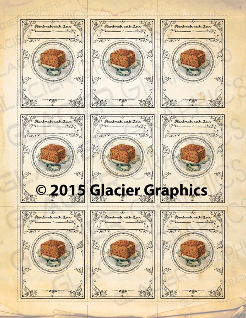 JPG Image 9 Homemade Fruitcake Labels Editable Gift Tags - Etsy