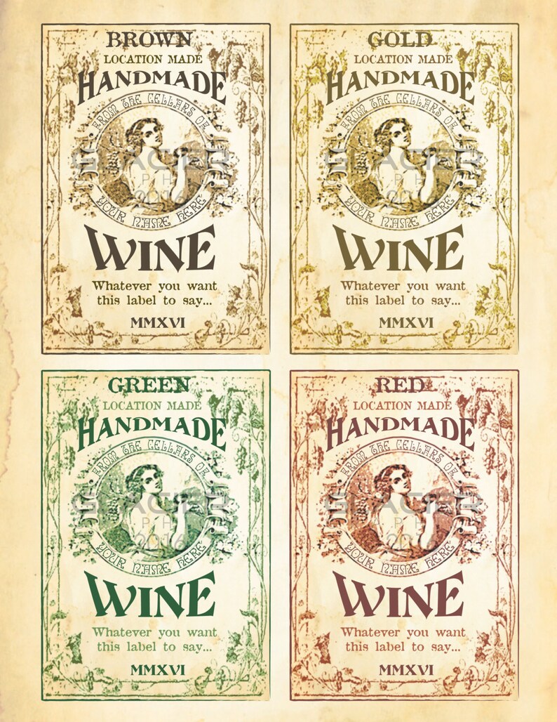 Customized Homemade Wine Bottle Labels Wine Labels Digital Etsy