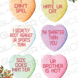 Conversation Heart Clipart Candy Heart Clipart Funny Candy Hearts ...