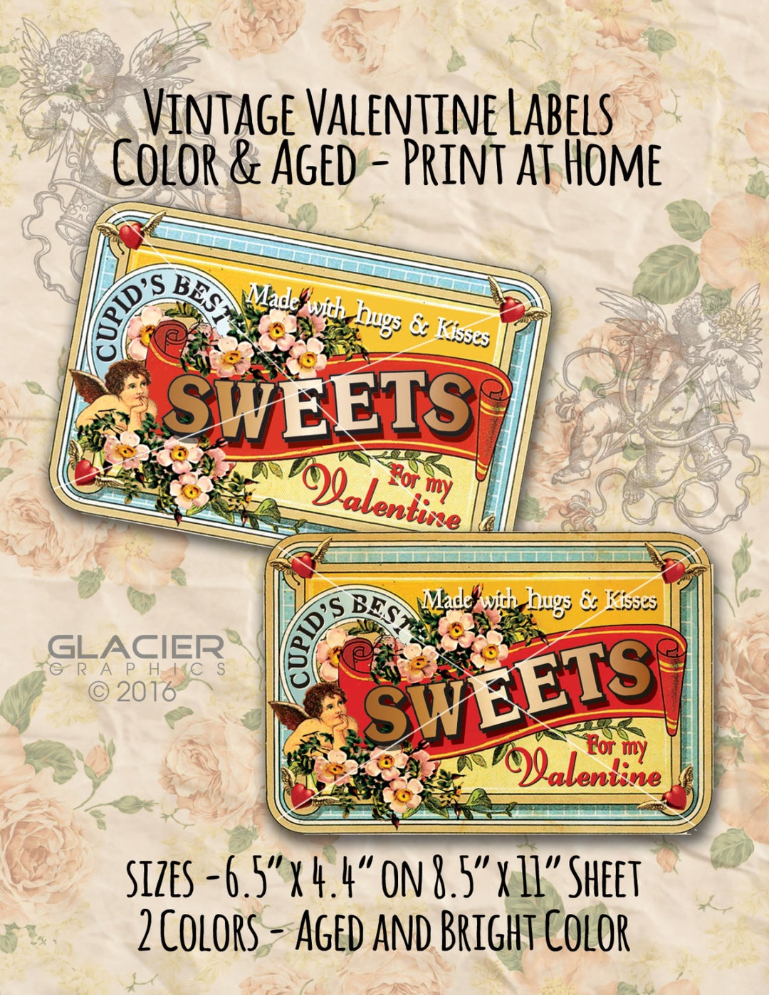 Vintage Valentine Candy Label Digital Download Printable Scrapbook ...