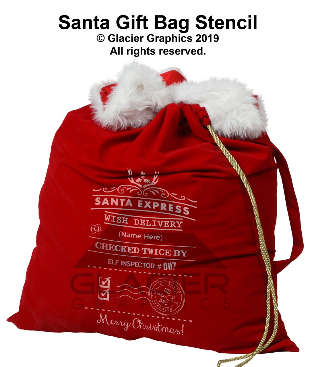 Digital Santa Express Delivery Christmas Gift Bag Stencil Cricut SVG ...