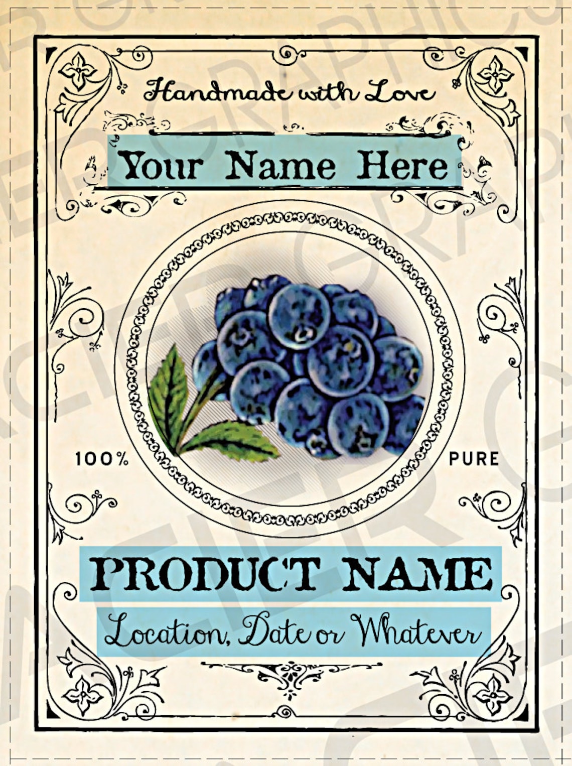 Blueberry Label Blueberries Canning Labels Download Blueberry Tags ...