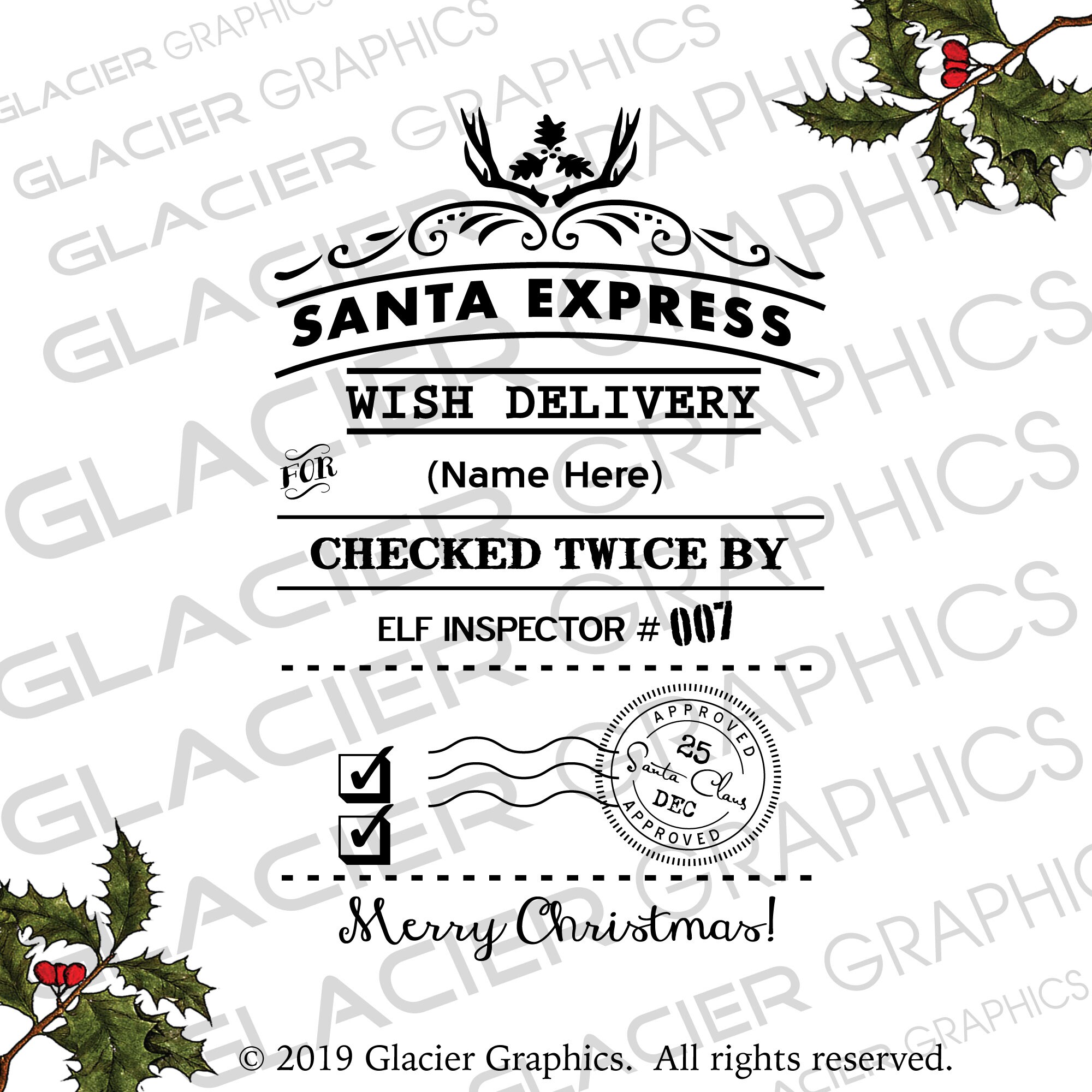 Digital Santa Express Delivery Christmas Gift Bag Stencil Cricut SVG ...