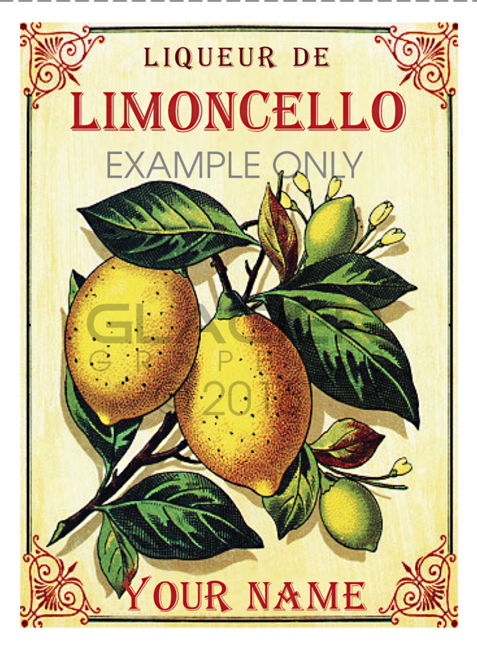 Blank Limoncello Bottle Label Vintage Limoncello Tags YOU ADD | Etsy