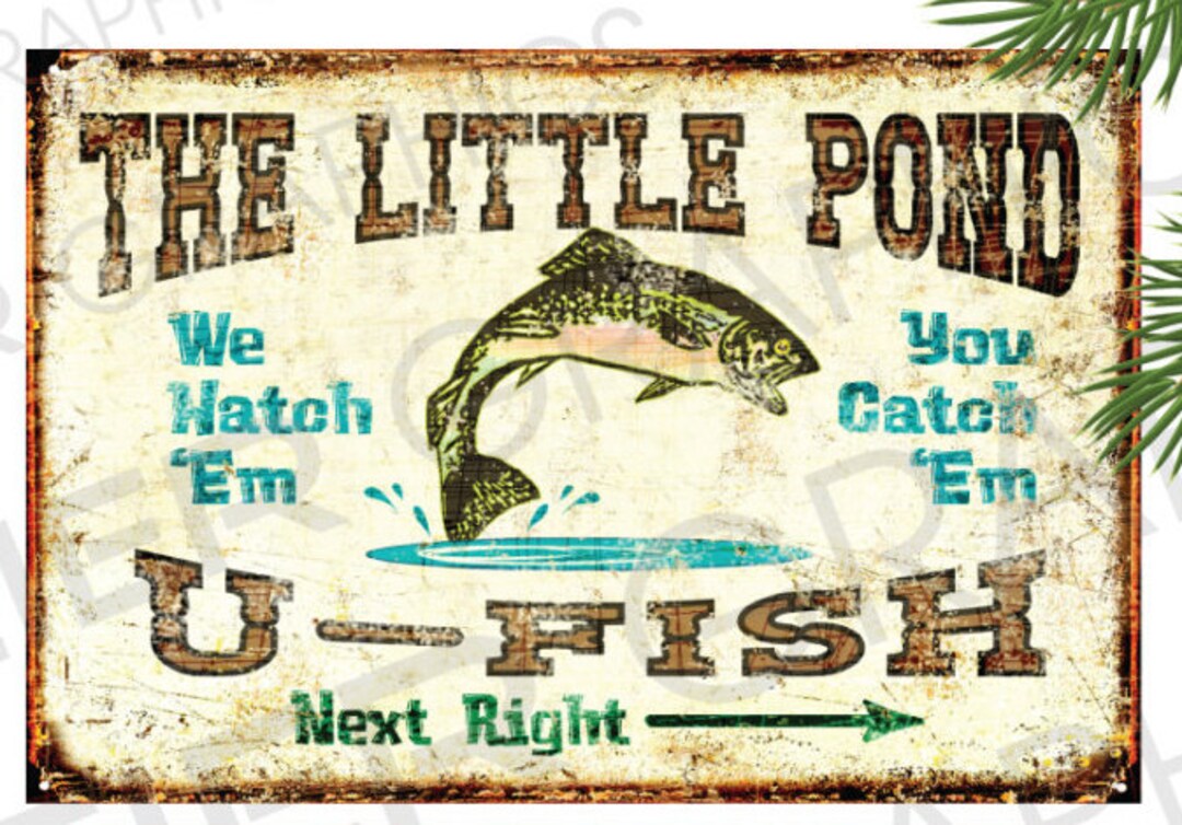 Fishing Primitive Sign Vintage U-fish Country Labels Digital Download ...