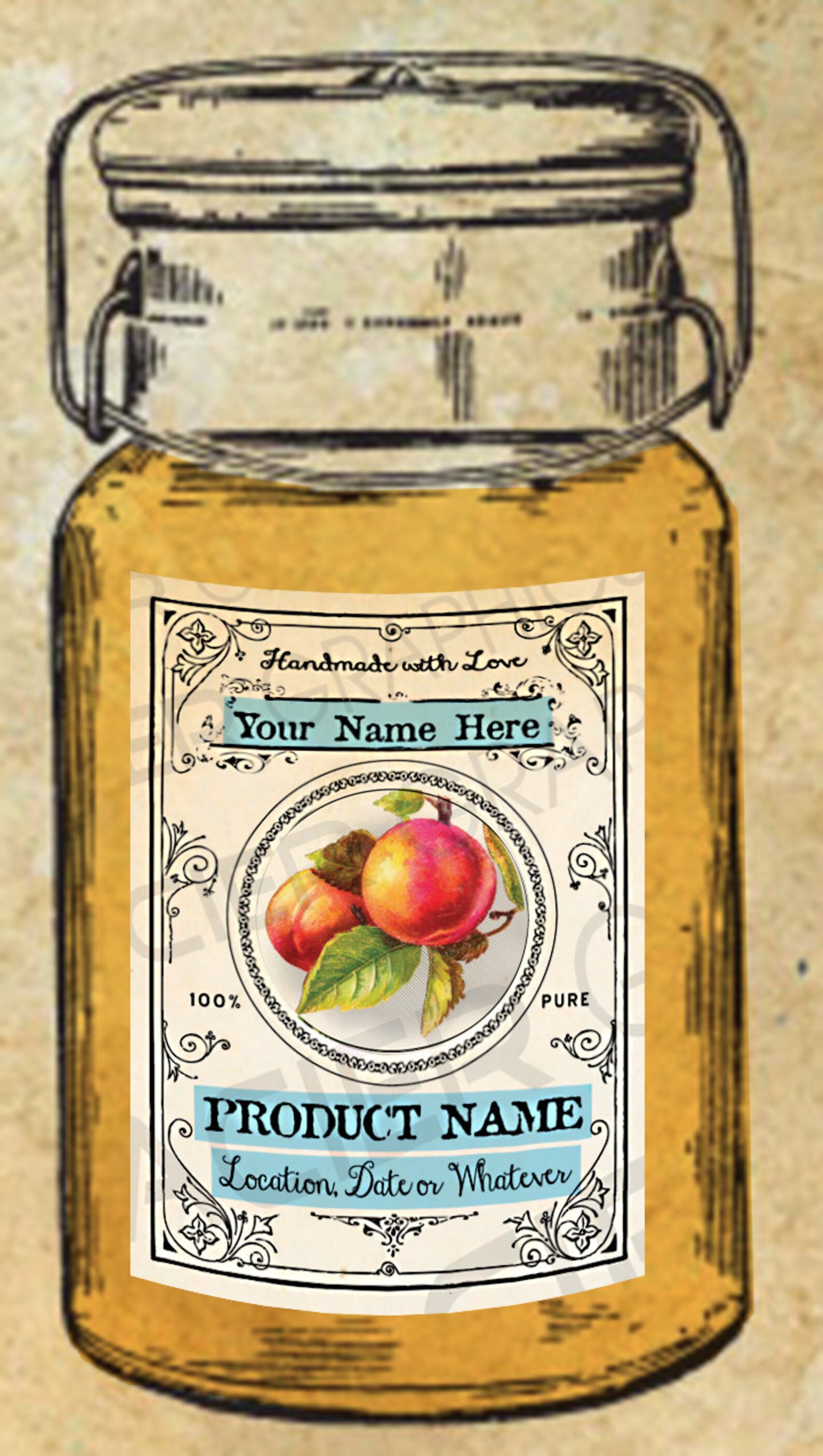 Editable Peaches Label Peaches Jam Label Peach Canning Tags - Etsy