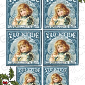 Christmas Cocoa Label Hot Chocolate Gift Tag Instant Digital Download ...