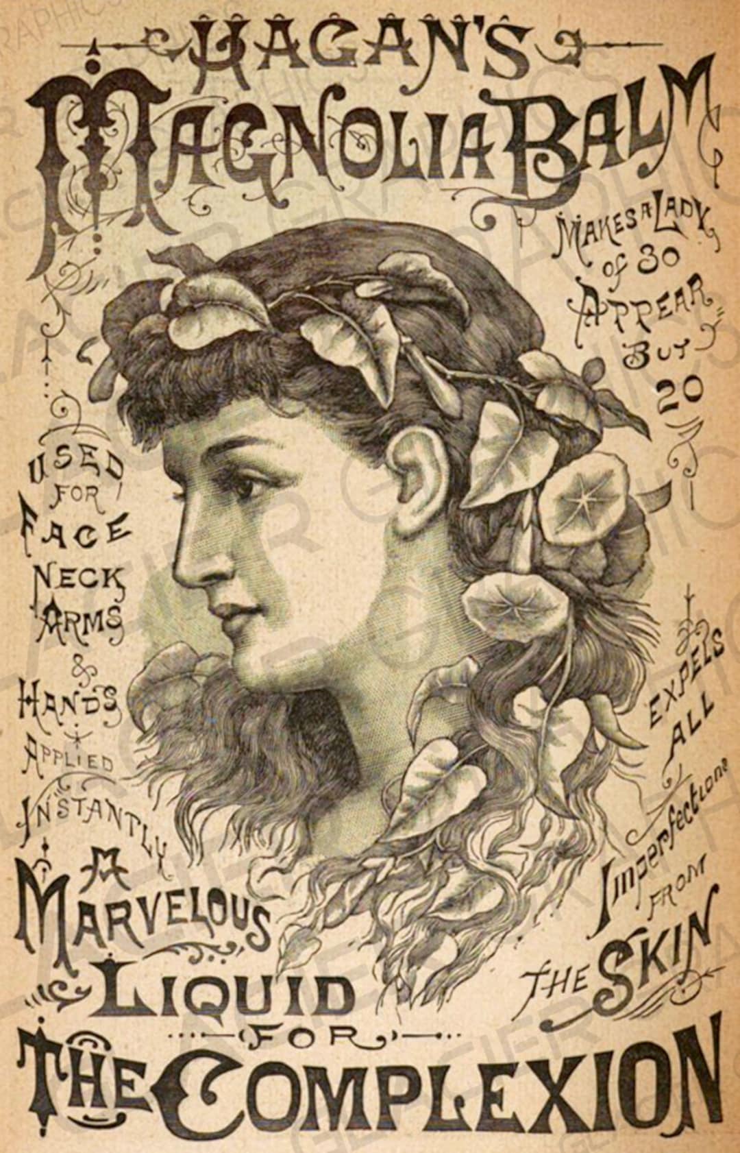 Vintage Apothecary Advertisement Hagen's Magnolia Balm Illustration ...