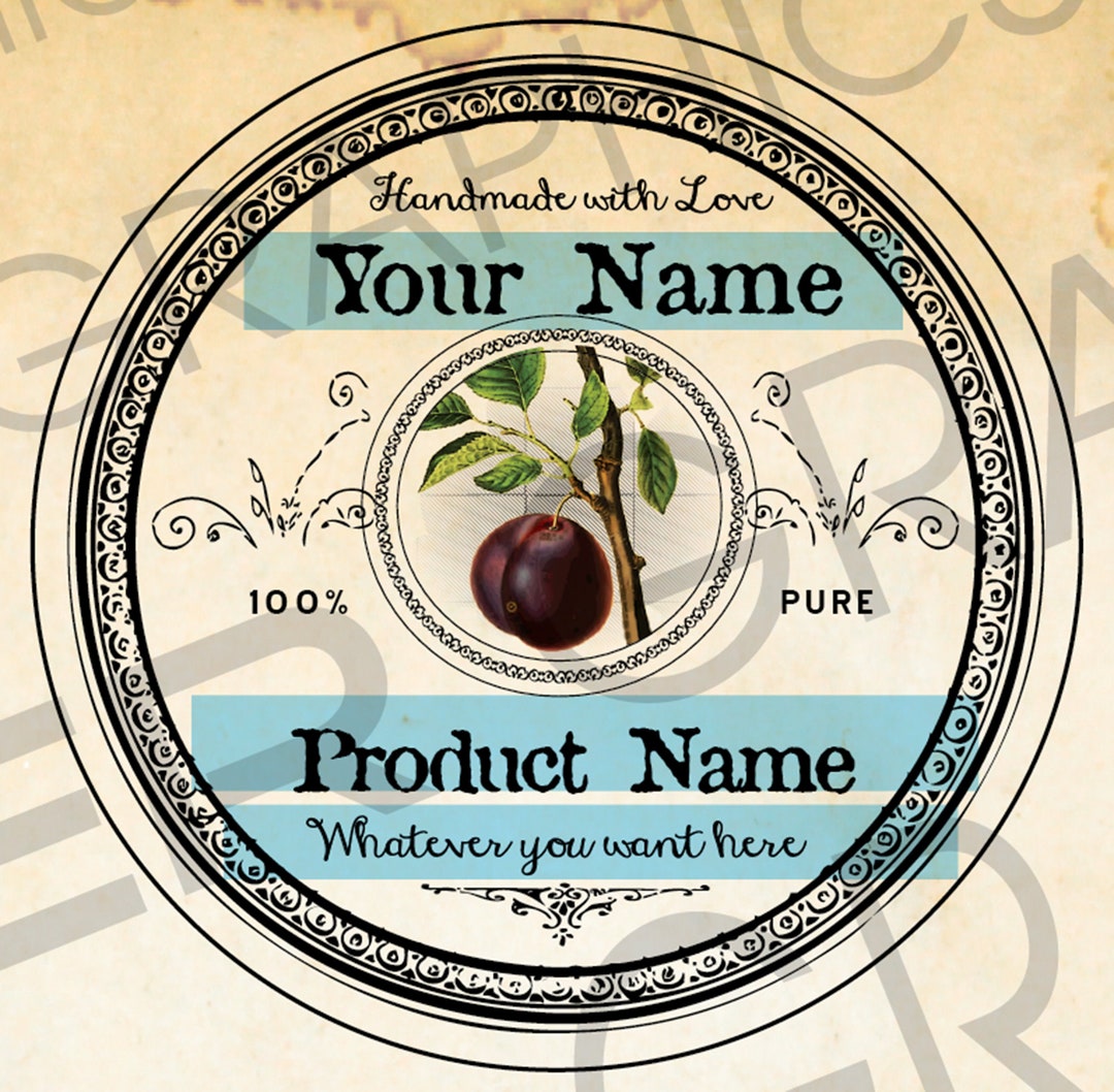 Large Mouth Round Plum Labels 2.5in Large Round Plum Canning Labels DIY ...