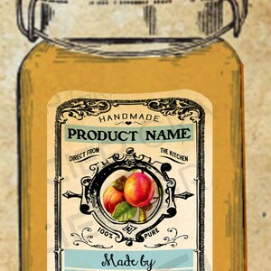 Peaches Label Peaches Jam Label Peach Canning Labels Download EDITABLE ...