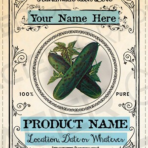 Pickles Labels Pickle Canning Labels Download Pickle Tags EDITABLE ...