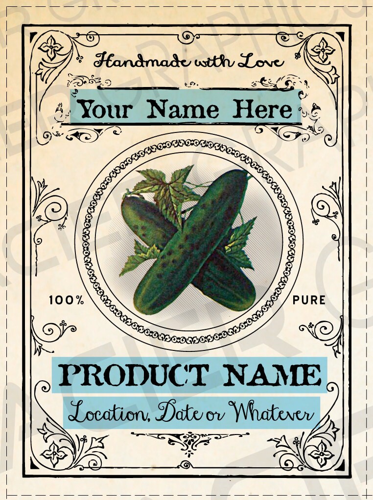 Pickles Labels Pickle Canning Labels Download Pickle Tags | Etsy
