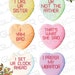 Conversation Heart Clipart Candy Heart Clipart Funny Candy Hearts ...