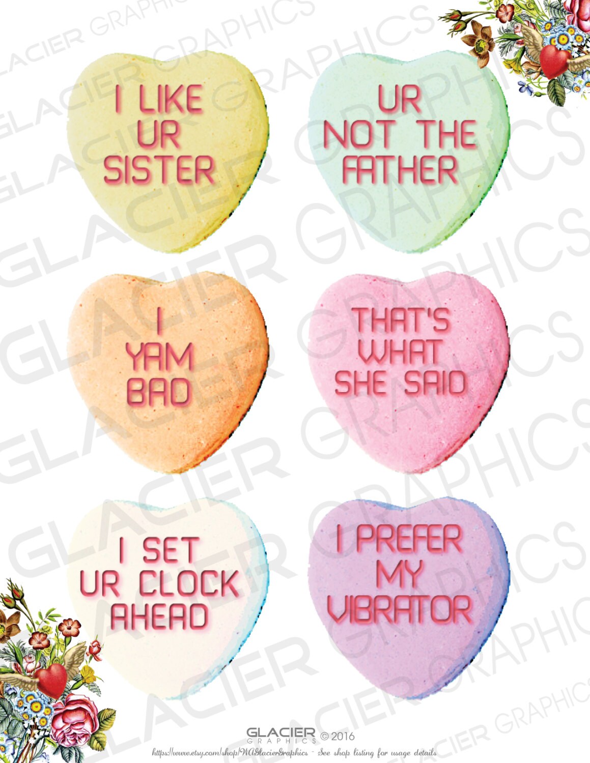 Conversation Heart Clipart Candy Heart Clipart Funny Candy Hearts ...