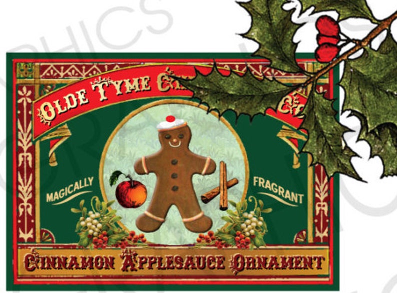Cinnamon Applesauce Ornament Labels Christmas Printable - Etsy