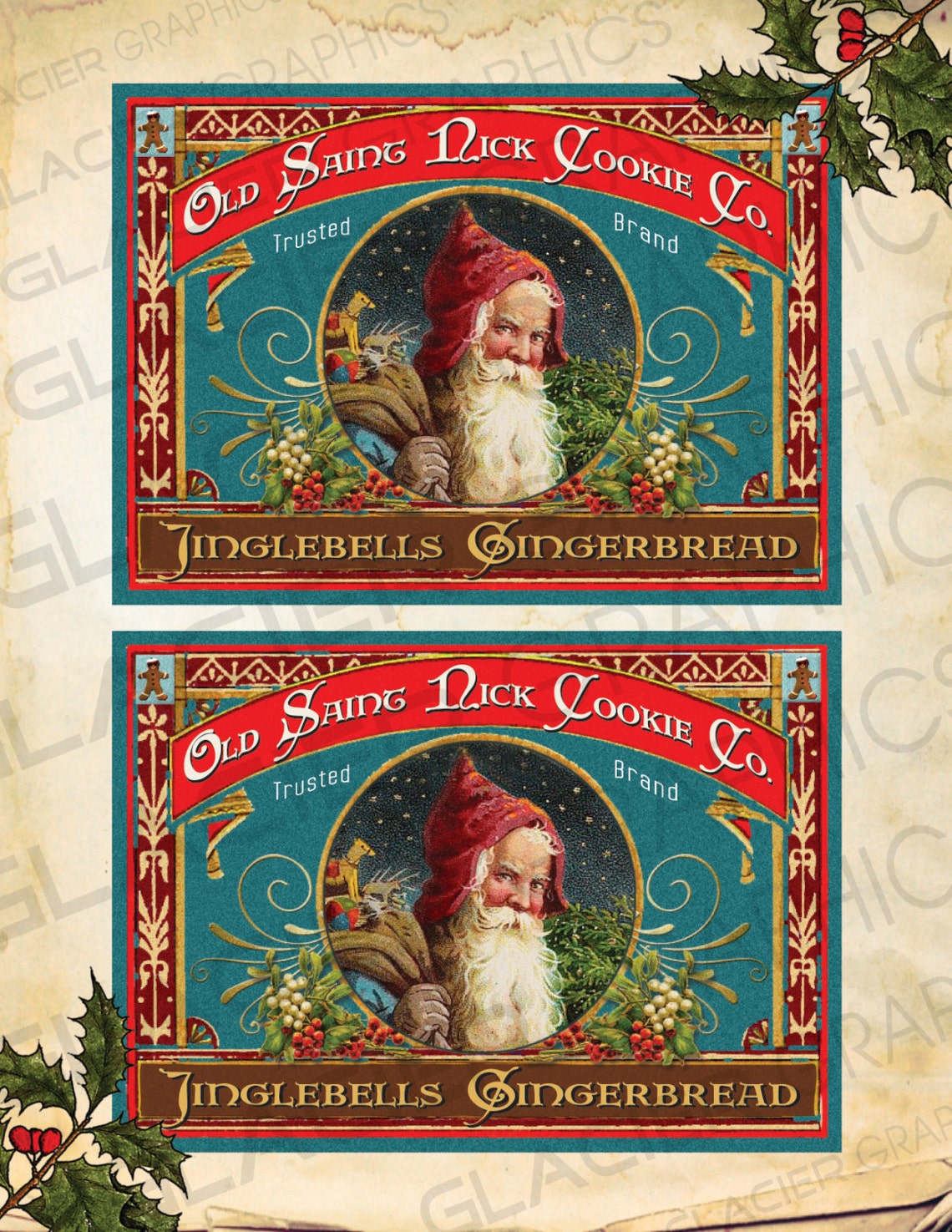 Christmas Gingerbread Cookie Labels Digital Download Christmas - Etsy ...