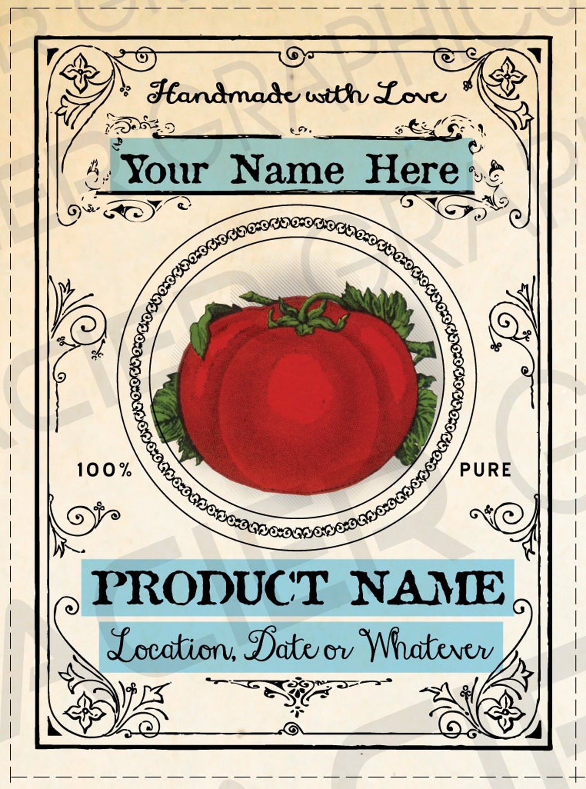 Tomatoes Label Tomatoes Canning Label Country Tomato Tags EDITABLE ...