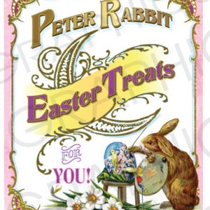 Easter Treats Label Printable Vintage Digital Download Scrapbook Easter ...