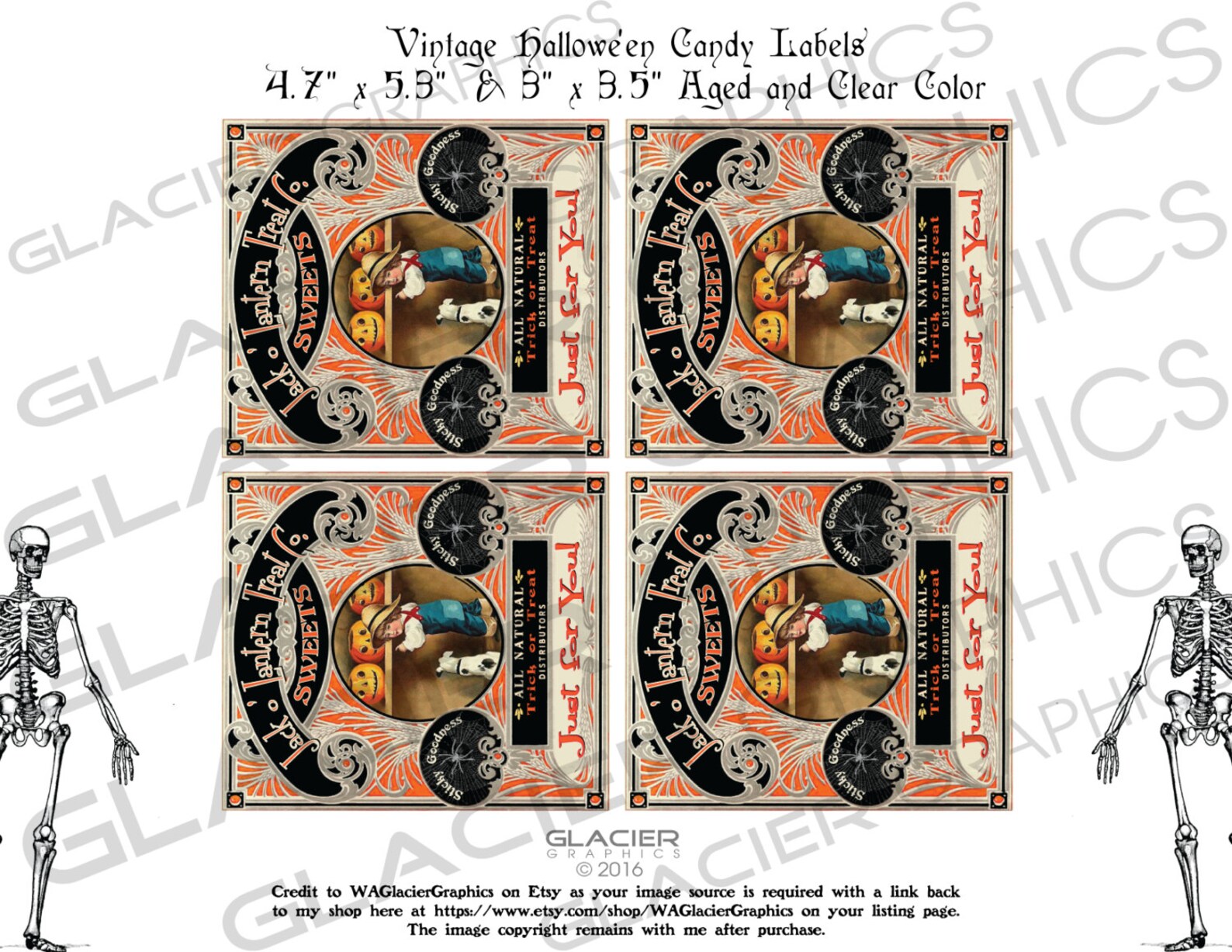 Vintage Halloween Candy Treats Halloween Tags Halloween Witch Digital ...