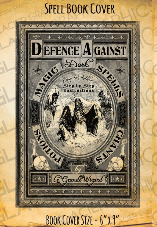 Spell Bookcover Halloween Witch Book Wizard Book Cover Digital | Etsy