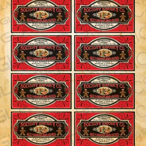 Gingerbread Christmas Label Christmas Printable Digital Download DIY ...