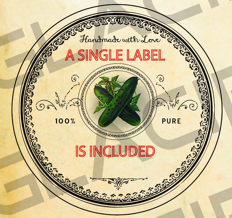 Blank Dill Pickles Canning Label Vintage Vegetable Tags YOU | Etsy