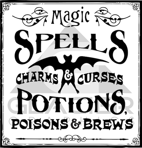 Witchcraft Spell Book Cover SVG Halloween Books Die Cut | Etsy