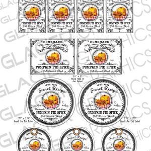 DIY Pumpkin Pie Spice Mix Holiday Gift Pumpkin Spice Tags Fall Spice ...