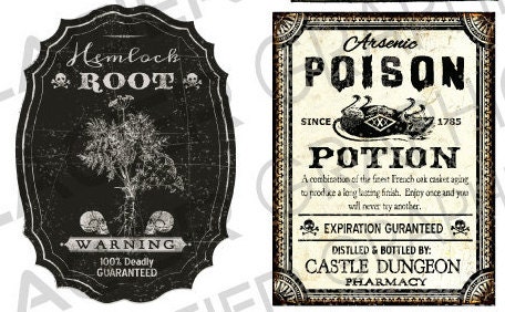 Halloween Poison Labels Halloween Witch Potion Labels - Etsy