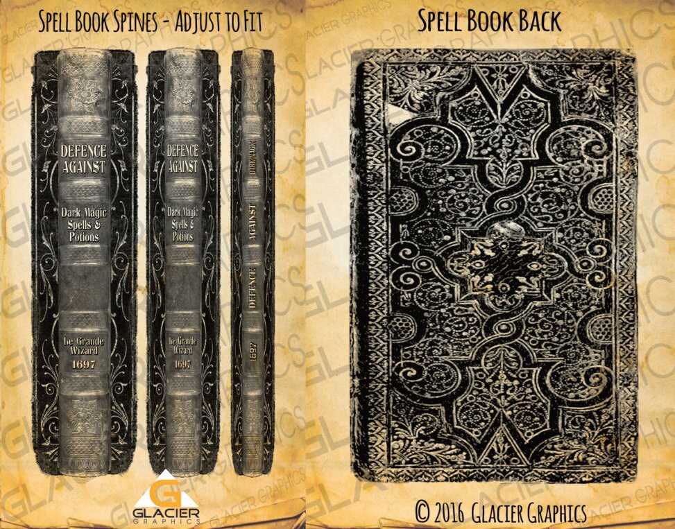 Spell Bookcover Halloween Witch Book Wizard Book Cover Digital - Etsy