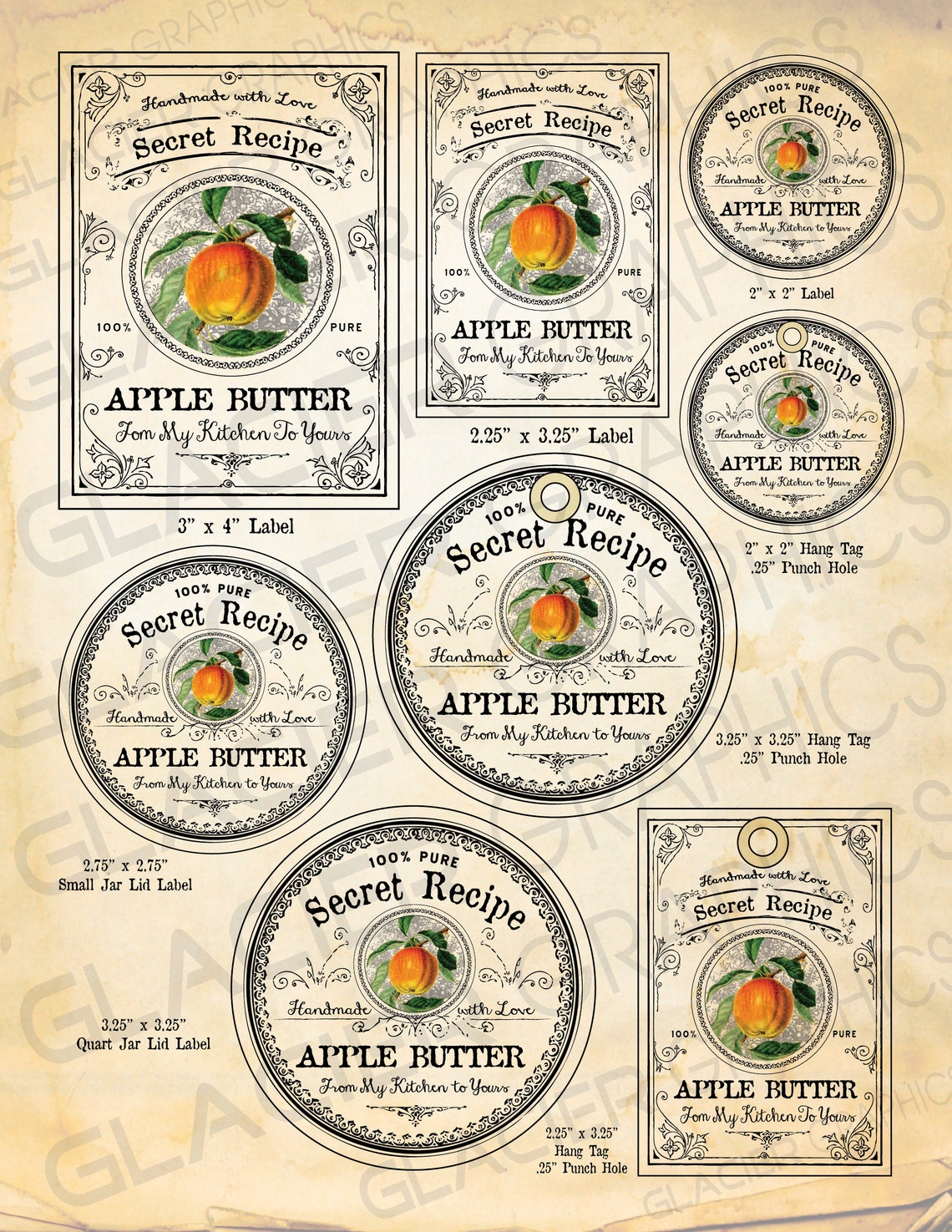 DIY Canning Labels Set Apple Butter Canning Labels Download - Etsy
