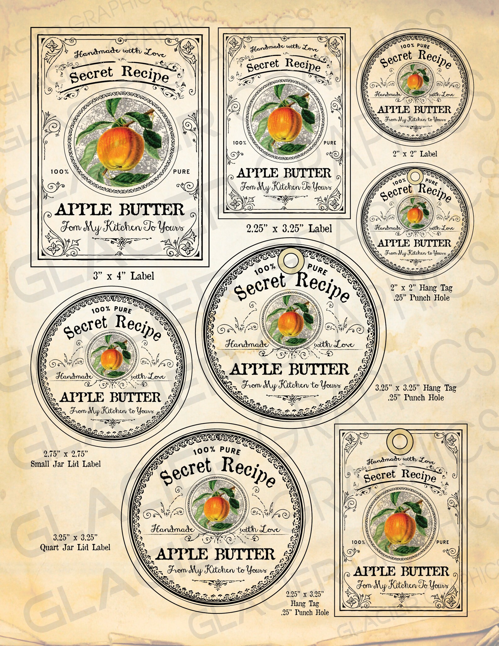 DIY Canning Labels Set Apple Butter Canning Labels Download - Etsy