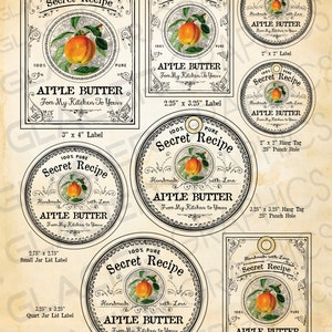 DIY Canning Labels Set Apple Butter Canning Labels Download Hang Tags ...