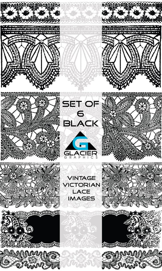 Rustic Victorian Lace Illustrations PNG Files Die Cut Lace 6 | Etsy