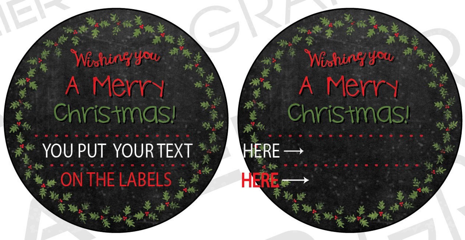 Editable Christmas Canning Labels Merry Christmas Mason Jar Labels YOU ...