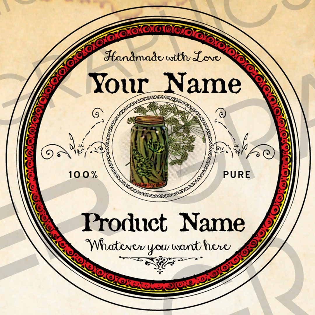 Large Mouth Round Dilly Beans Labels 2.5in Dilly Beans Canning Labels ...