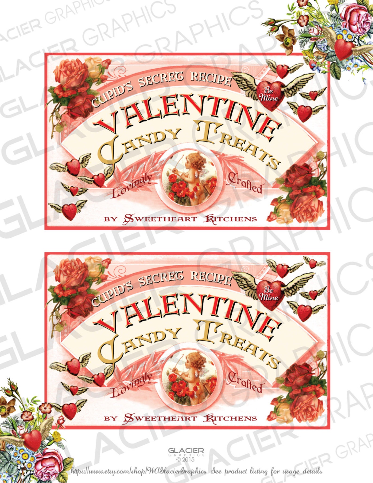 Vintage Victorian Valentine Candy Label Digital Download | Etsy