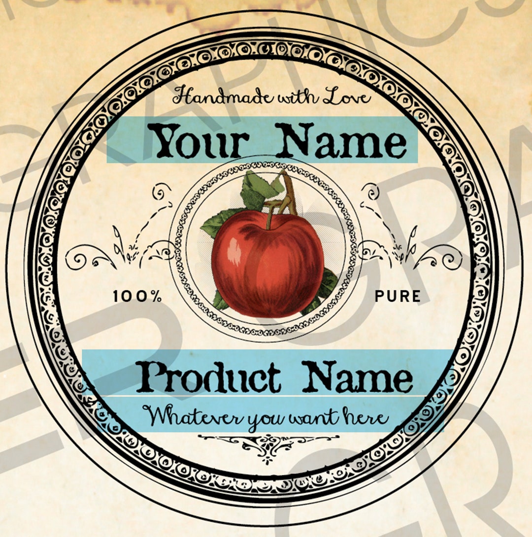 Large Mouth Round Apple Labels 2.5in Large Round Apples Canning Labels ...