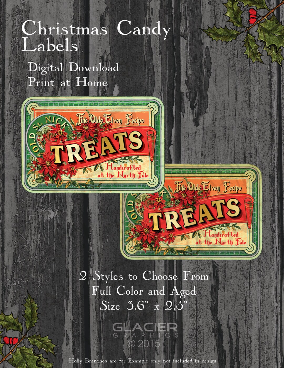 Vintage Christmas Candy Label Tag Vintage Old St. Nick Brand Tag Elven ...