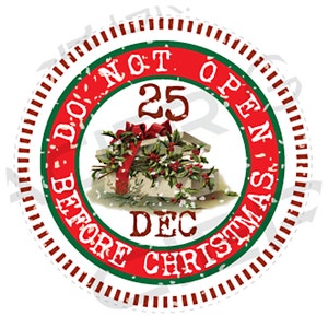 Printable Do Not Open Round Christmas Gift Printable Label Digital ...