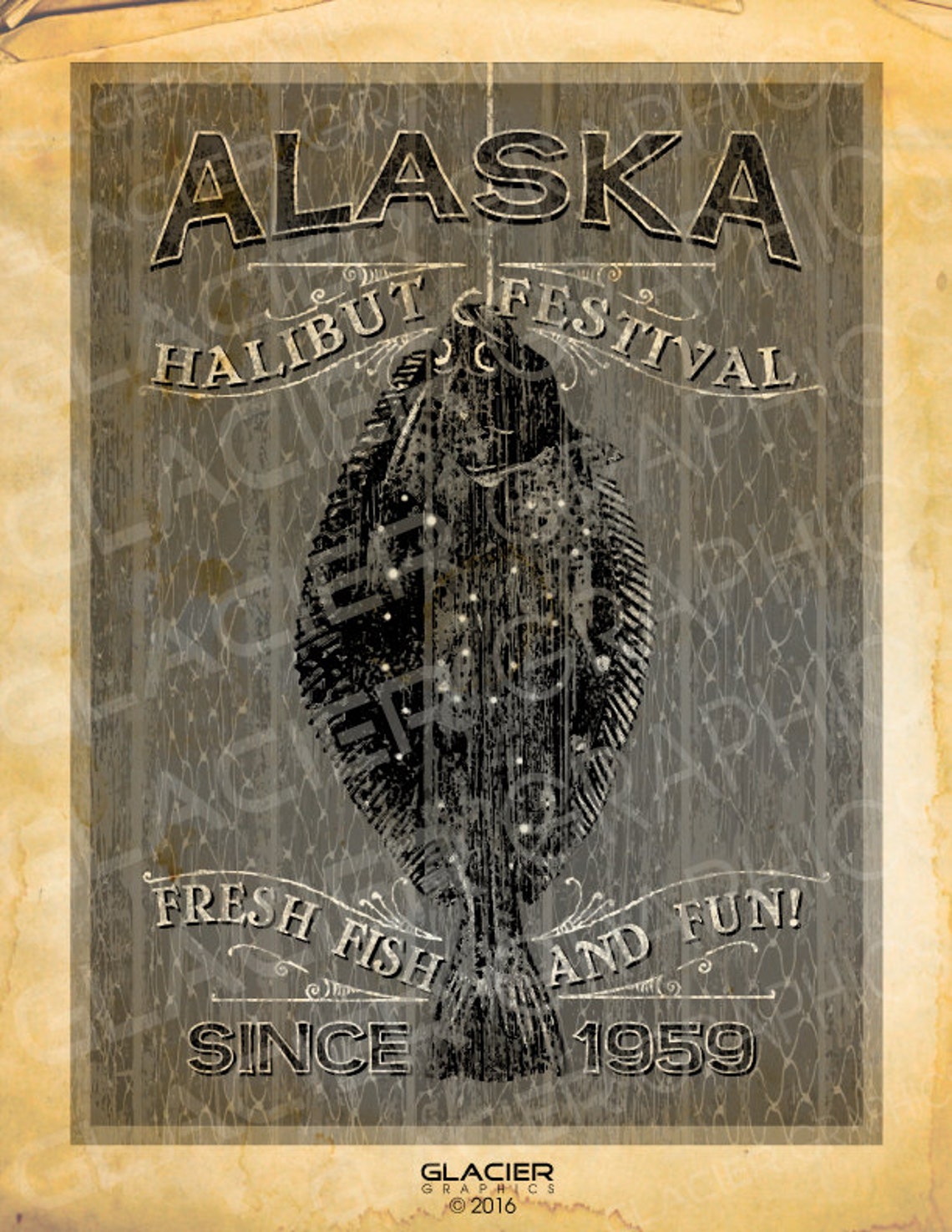 Alaska Halibut Festival Sign Alaska Country Printable Alaska | Etsy