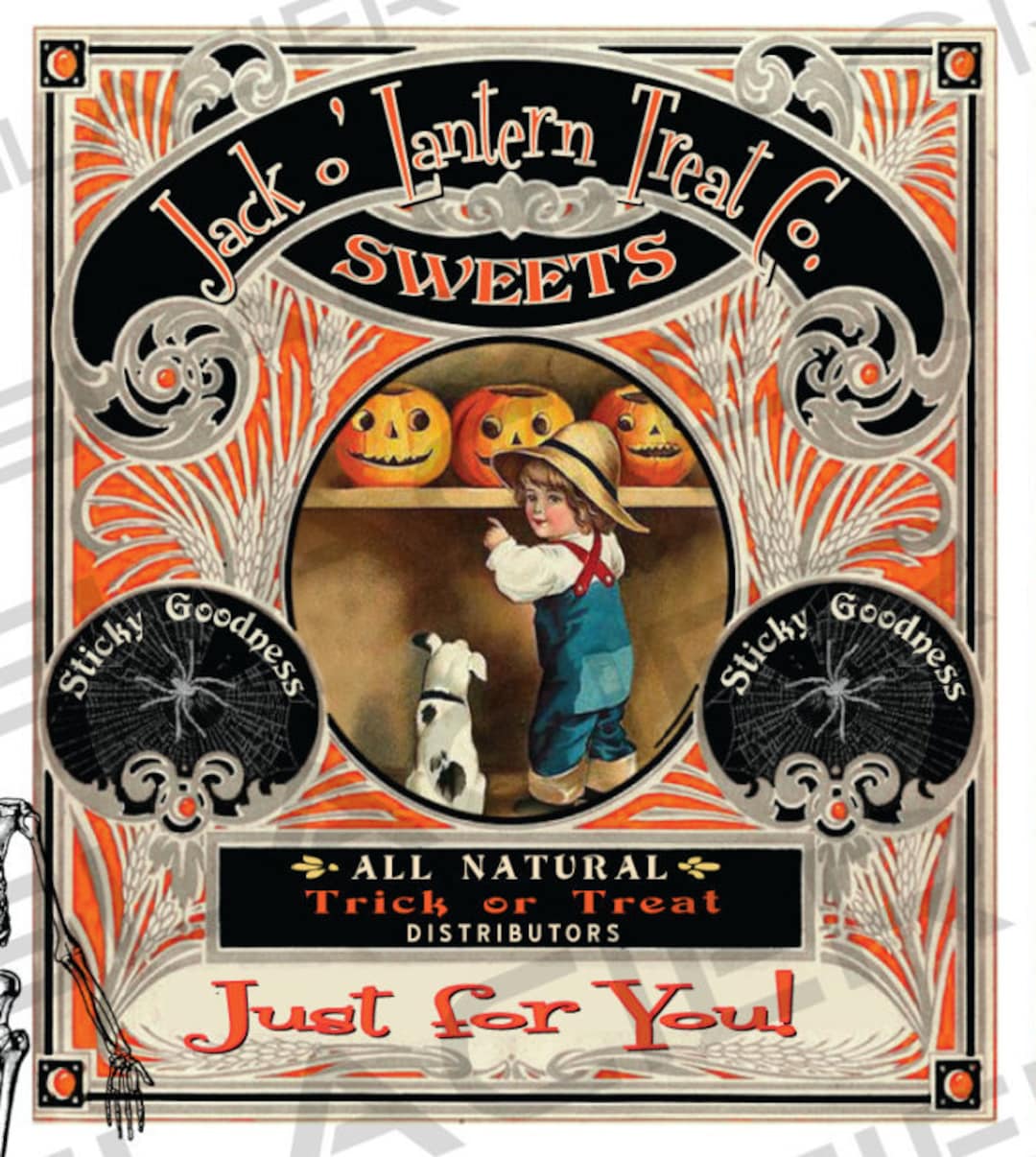 Vintage Halloween Candy Treats Halloween Tags Halloween Witch Digital ...