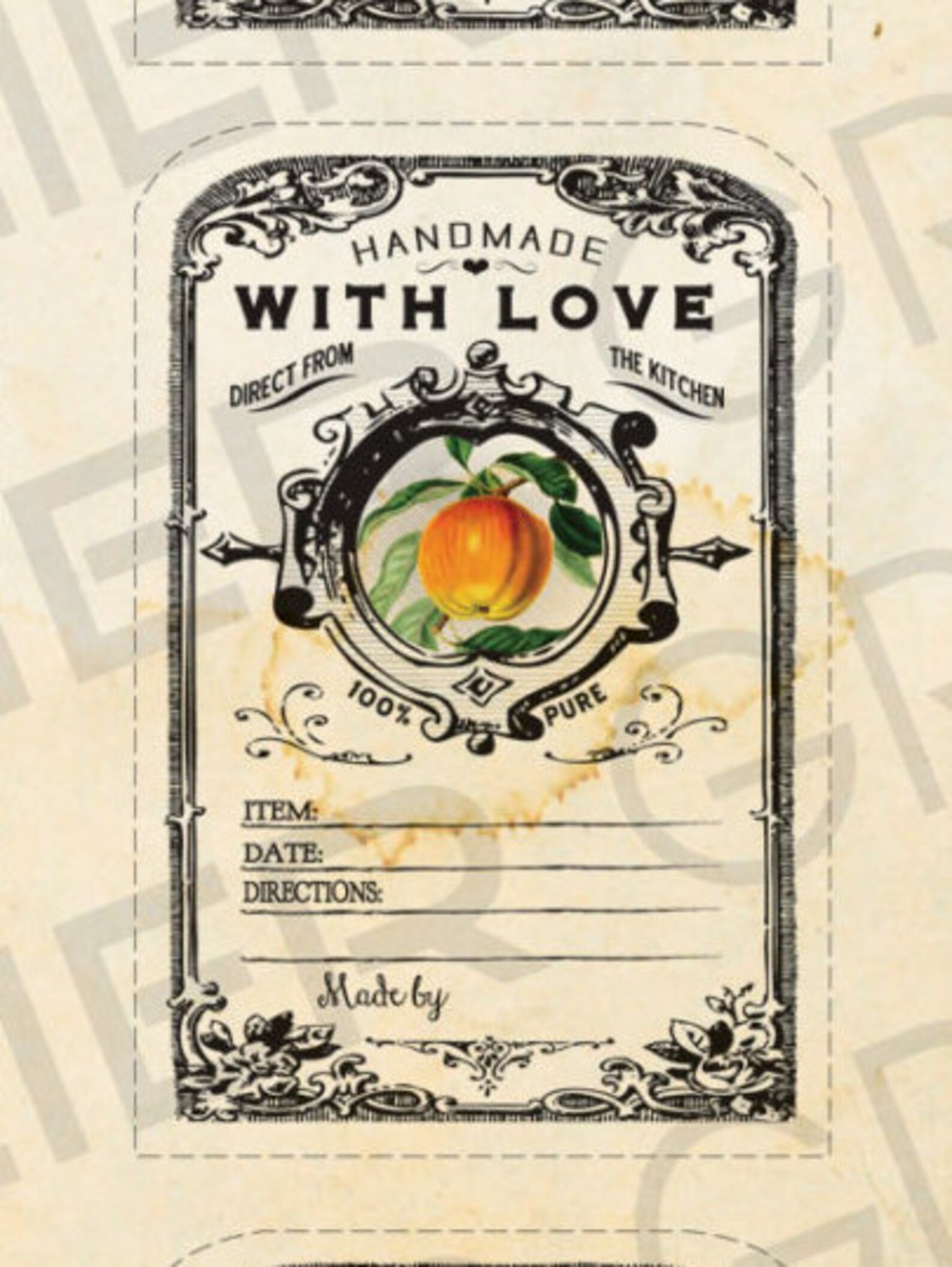 DIGITAL Apple Jam Label Apple Apothecary Gift Tags Bottle Label Apple ...